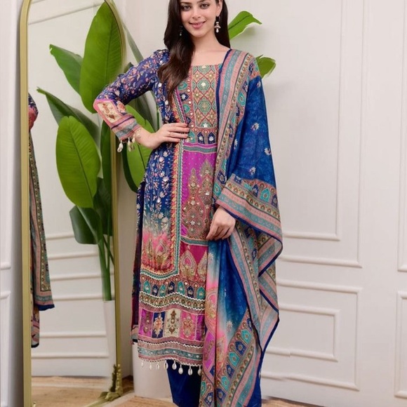 Dresses | Three Piece Pakistani Multicolored Shalwar Kameez Suit ...